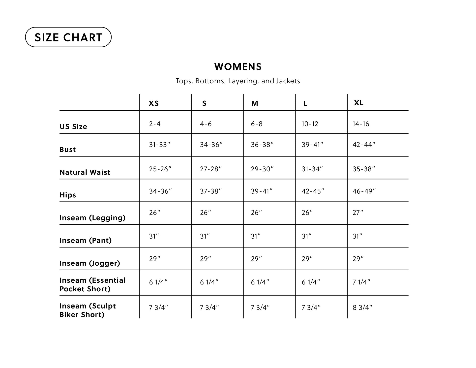 Size Chart – Losano